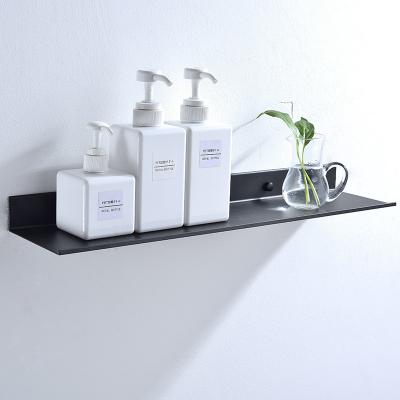 China Bathroom Accessories Adhesive No Drilling Rack SUS304 Stainless Steel Black Organizer Storage Shelves for sale