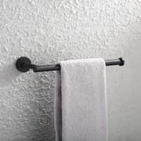 China Modern Design Towel Rack Wall Mounted Black Paint Bathroom Accessories Set for sale