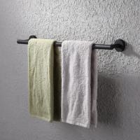 China Modern Design Towel Rack Wall Mounted Black Paint Bathroom Accessories Set for sale
