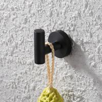 China Modern Design Towel Rack Wall Mounted Black Paint Bathroom Accessories Set for sale