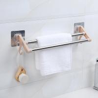 China Perforation-Free Stainless Steel Wall Rowel Rack Bathroom Towel Rack for sale