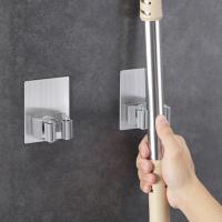 China 304 stainless steel Mop Handle Holder Wall mount Household Mop Handle Holder Reusable Tool Gripper for sale