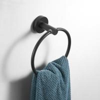 China Modern Design Decor Stainless Steel Black Wall Mount Towel Rack Toilet Holder Bathroom Accessories Set Organizer for sale
