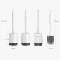 China Factory supply Bathroom accessories cleaning household handheld white silicone toilet brush and holder for sale