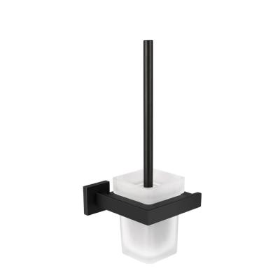 China black Bath Accessories Toilet Brush Holder Stainless Steel Wall Mounted Paper Dispenser Six-piece Set hook for sale