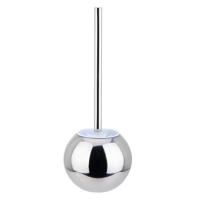 China toilet brush with 304 stainless steel long handle Round Base Economy Strong Clean Toilet Brush Set for sale