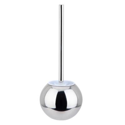 China toilet brush with 304 stainless steel long handle Round Base Economy Strong Clean Toilet Brush Set for sale