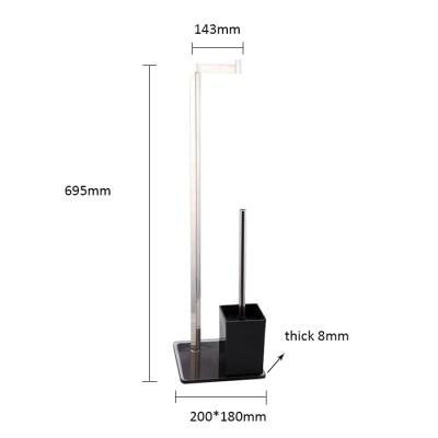 China Toilet Brush and Towel Holder Set Multi-function Hotel Standing 401 Stainless Steel Cleaning Brush 304 SUS Stainless Ste for sale