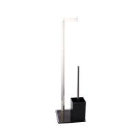 China Toilet Brush and Towel Holder Set Multi-function Hotel Standing 401 Stainless Steel Cleaning Brush 304 SUS Stainless Ste for sale