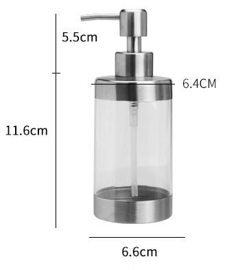 China 350ml stainless steel and glass liquid soap dispensers Kitchen Sink and Bathroom Soap Dispenser for sale