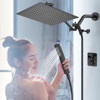 China Bathroom shower cabin mixer 12 inch ceiling water saving flow 360 degrees rotating rainfall thermostatic shower head for sale
