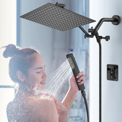 China Bathroom shower cabin mixer 12 inch ceiling water saving flow 360 degrees rotating rainfall thermostatic shower head for sale