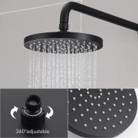 China Kingze ceiling shower mixer set bathroom black in wall mounted faucet column rainfall mixer bar shower heads for sale