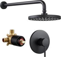 China Kingze ceiling shower mixer set bathroom black in wall mounted faucet column rainfall mixer bar shower heads for sale