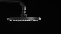 China Kingze ceiling shower mixer set bathroom black in wall mounted faucet column rainfall mixer bar shower heads for sale