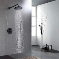 China Kingze ceiling shower mixer set bathroom black in wall mounted faucet column rainfall mixer bar shower heads for sale