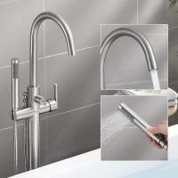 China OEM ODM duschkopf freestanding bathtub faucet stainless steel water tap shower filler mixer waterfall faucet set for sale