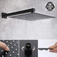 China OEM ODM 12 Inch square waterfall cabezal de ducha shower bathroom mixer set black column shower head for sale