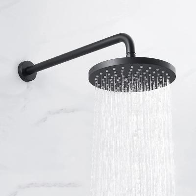 China Bathroom accessories faucets set shower rainfall duschkopf black waterfall ceiling wall mount shower mixer head for sale