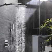 China Bathroom mixer tap waterfall shower column duschkopf black gold rainfall rain mixer water saving shower head for sale