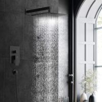 China cUPC Bathroom Shower Mixer Set Settings Stainless Steel Shower Mixer Black Rainfall Water Saving Shower Head for sale