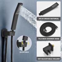 China cUPC Bathroom Shower Mixer Set Settings Stainless Steel Shower Mixer Black Rainfall Water Saving Shower Head for sale