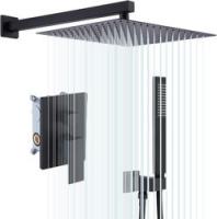 China cUPC Bathroom Shower Mixer Set Settings Stainless Steel Shower Mixer Black Rainfall Water Saving Shower Head for sale