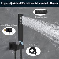 China cUPC UPC Waterfall Water Saving Shower Head 8inch 10inch 12inch 16inch wall mount rainfall thermostatic mixer shower set for sale