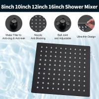 China cUPC UPC Waterfall Water Saving Shower Head 8inch 10inch 12inch 16inch wall mount rainfall thermostatic mixer shower set for sale