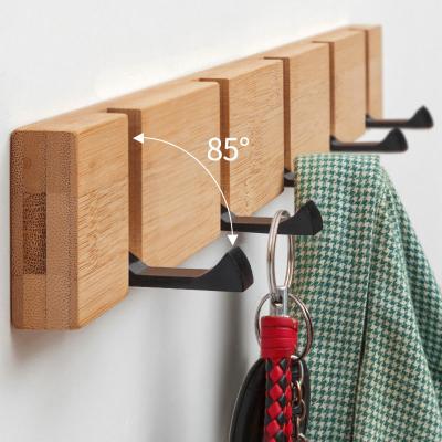 China Wall Mounted Coat Rack Bamboo Wall Coat Rack Hooks Coat Hat Hanger Hooks Over Door Bathroom Hook Hanger for sale