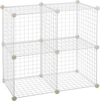 China White Multi Use DIY 4 Cube Metal Wire Powder Coated Storage Shelves for sale