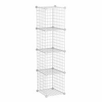 China White Multi Use DIY 4 Cube Metal Wire Powder Coated Storage Shelves for sale