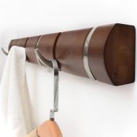 China Heavy Duty Coat and Hat Hook Rail Wall Hooks Durable Bamboo Robe Rack for sale
