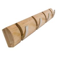 China Heavy Duty Coat and Hat Hook Rail Wall Hooks Durable Bamboo Robe Rack for sale
