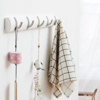 China Heavy Duty Coat and Hat Hook Rail Wall Hooks Durable Bamboo Robe Rack for sale