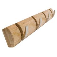 China Heavy Duty Coat and Hat Hook Rail Wall Hooks Durable Bamboo Robe Rack for sale