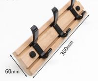 China Coat Hat Hanger for Wall Organized and Storage with Movable Hooks Bamboo Sundries Rack for sale