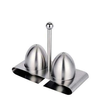 China Toothpick Holder Seasoning Pot Stainless steel two-piece set Egg shape for sale