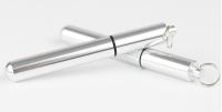 China Pocket Toothpick Holder Metal Pill Case with Key Ring Portable Toothpick for sale