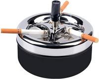 China Round Push Down Smokeless Cigarette Ashtray with Spinning Tray for sale