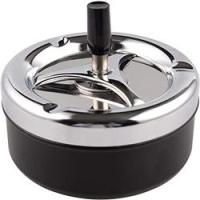 China Round Push Down Smokeless Cigarette Ashtray with Spinning Tray for sale