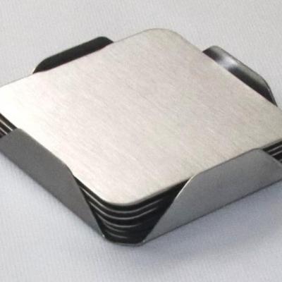 China Kitchen Accessories sets Stainless Steel Coaster Pot Pad Anti-scalding Drinks Round Square Coffee Coaster for sale