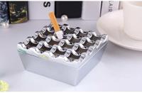 China Novelty 16 Grids Stainless Steel Square Cigarette Ashtray for sale