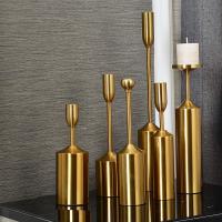 China Candlestick Holders for Pillar Candles Gold Metal Candle Holders Set for sale