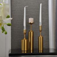 China Candlestick Holders for Pillar Candles Gold Metal Candle Holders Set for sale