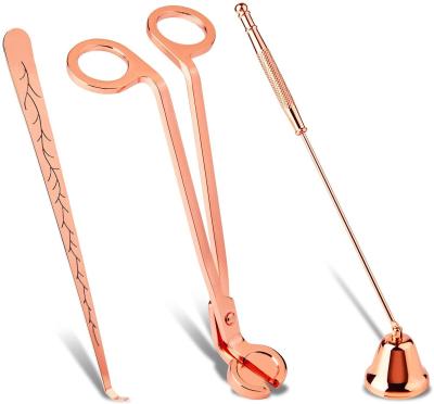 China Candle Wick Trimmer Candle Snuffer & Candle Accessory Set  Rose Gold for sale