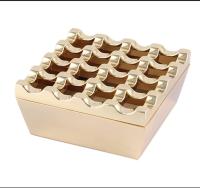 China Small Unique Luxury 16 Grids Stainless Steel Square Cigarette Ashtray for sale