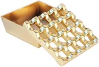 China Small Unique Luxury 16 Grids Stainless Steel Square Cigarette Ashtray for sale