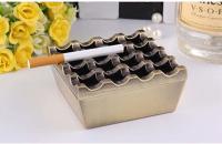 China Bronze 16 Grids Vintage Metal Small Cigar Ashtray Novelty Fashion Windproof Cigarettes Ashtray for sale