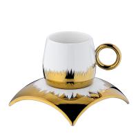 China 100ml Ceramic Cups Set of 6 Cups and Saucer Gift Box Home Decoration for sale